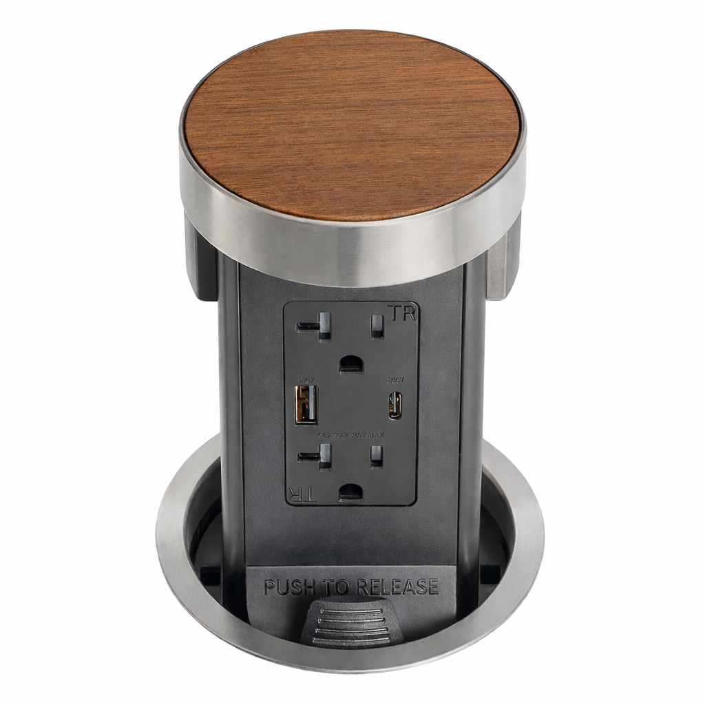 Pop Up Conference Table Box w/ Custom Top, 2 Power, Charging USB-A/C ...