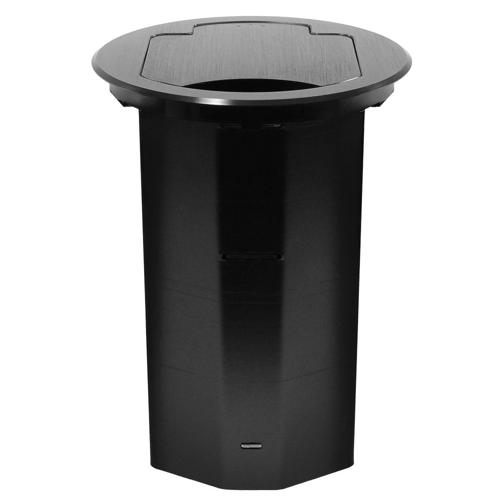 Round Cable Well Conference Table Box 2 Power, 2 Pull Data, Black ...