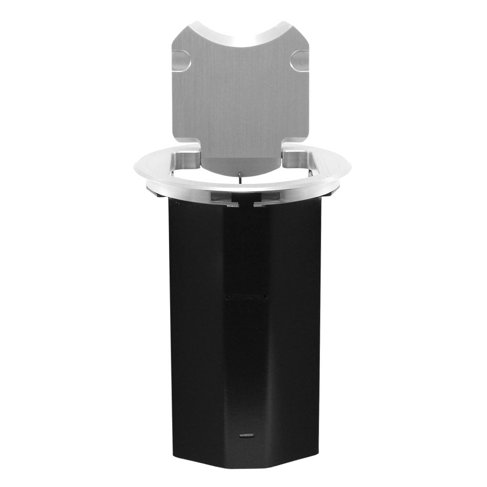 Round Cable Well Table Box 2 Power Hardwired, 2 Pull Data, Silver ...