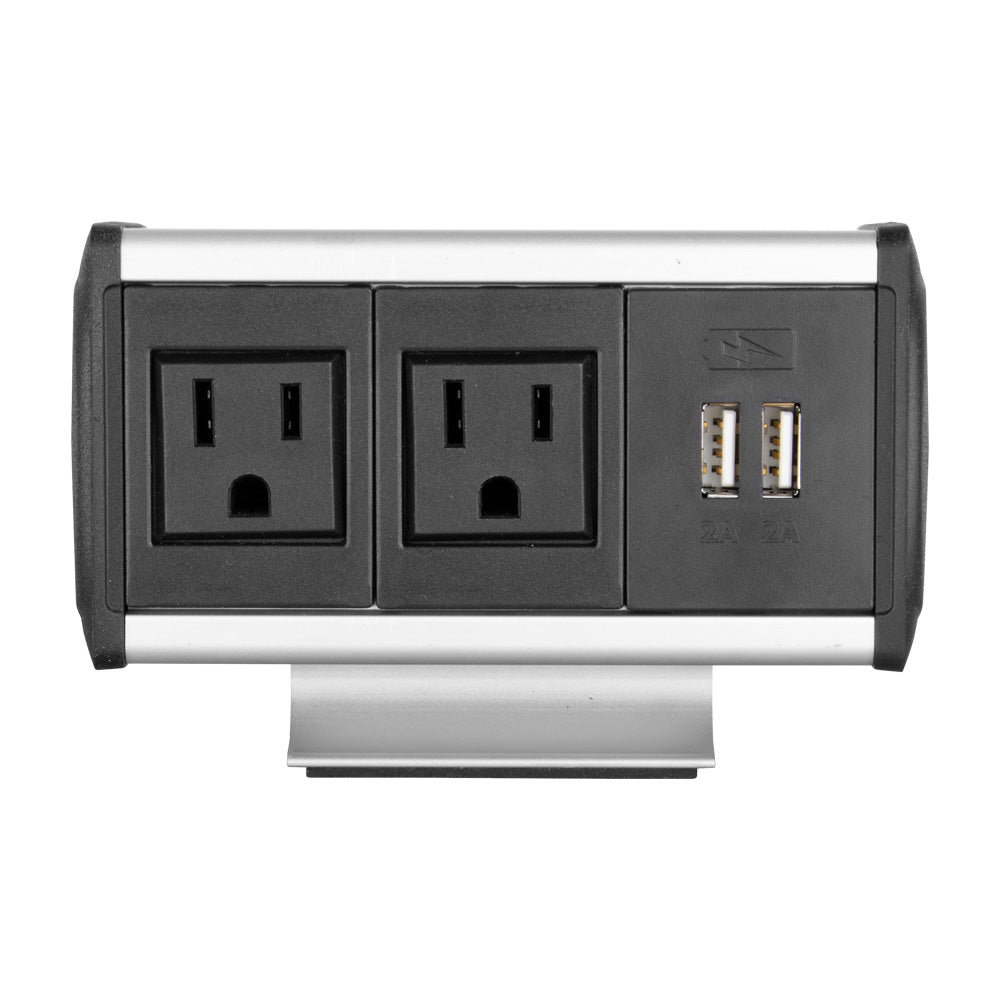 Table Edge Clamping Box, 2 Power and 2 Charging USB-A, Black ...