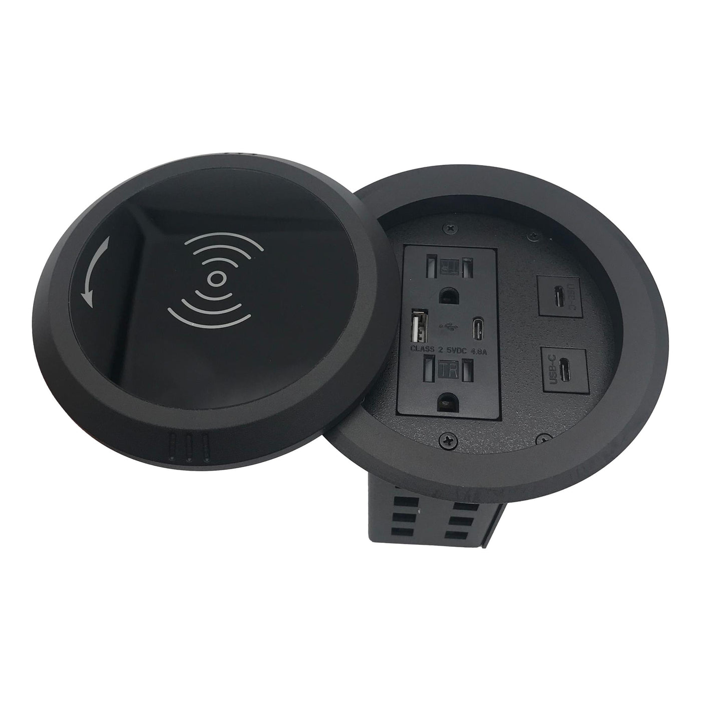 Round Table Box, 2 Power, USB-A/C Charging, 2 USB-C, Wireless Charging ...
